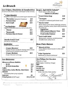 Menu – Chez Philippe